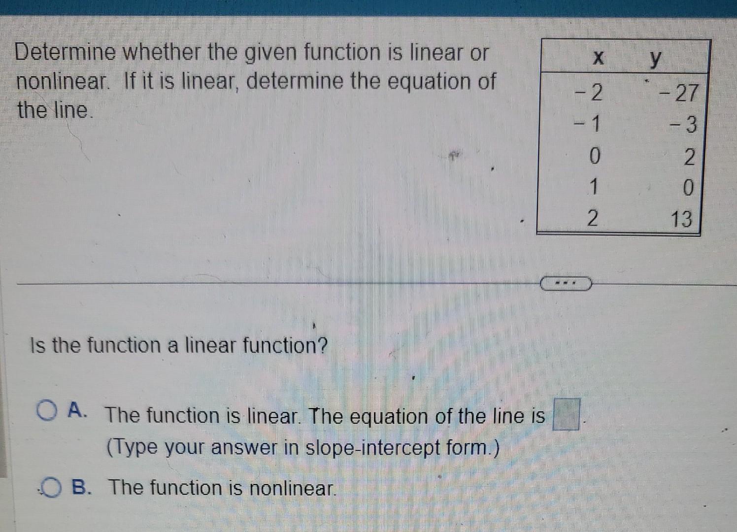 Solved Determine whether the given function is linear or | Chegg.com