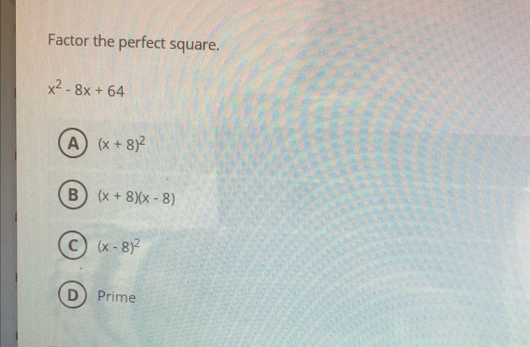 Solved Factor the perfect | Chegg.com