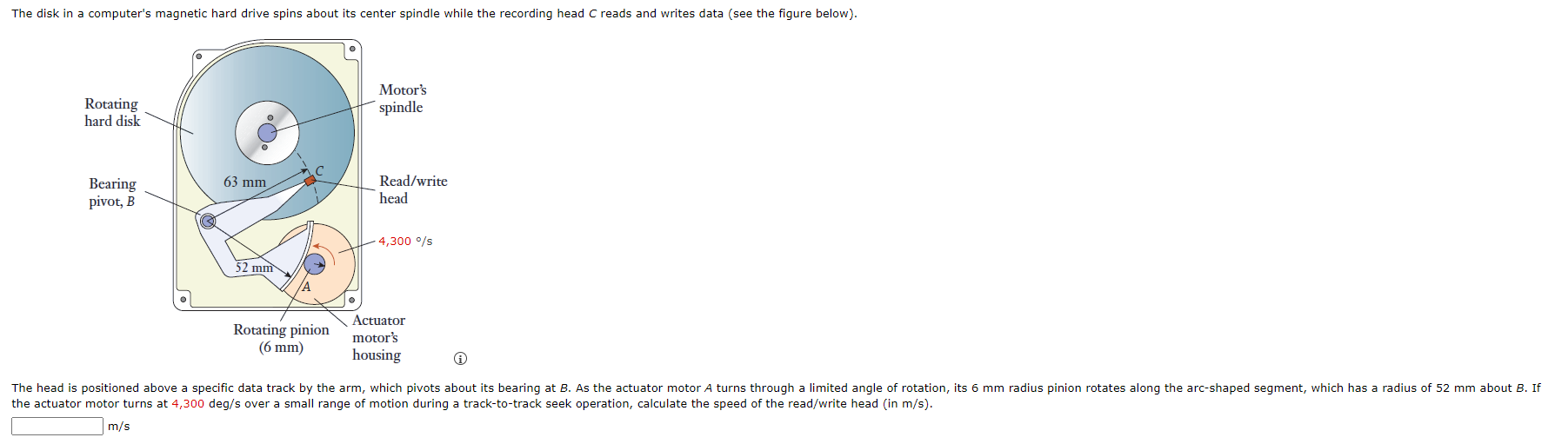 Solved The disk in a computer's magnetic hard drive spins | Chegg.com