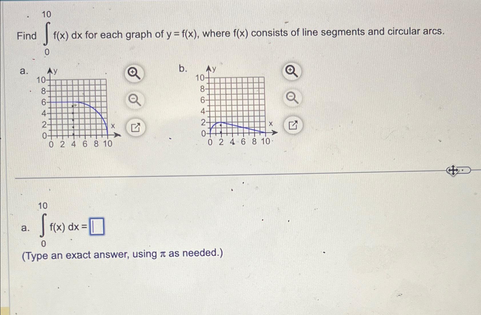 Solved 10Find ∫010f(x)dx ﻿for each graph of y=f(x), ﻿where | Chegg.com