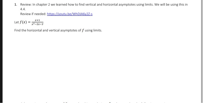 Solved 1. Review: In chapter 2 we learned how to find | Chegg.com