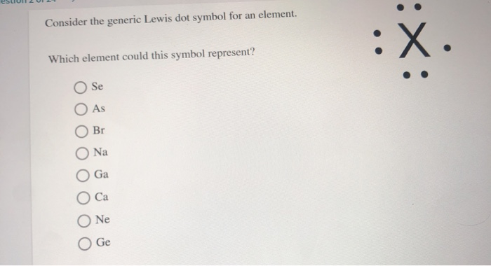 Solved Consider The Generic Lewis Dot Symbol For An Element 9059
