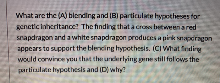 Solved What are the (A) blending and (B) particulate | Chegg.com