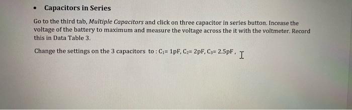 Solved Capacitors in Series Go to the third tab, Multiple | Chegg.com