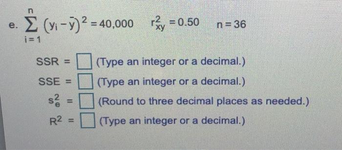 Solved Compute Ssr Sse S And The Coefficient Of