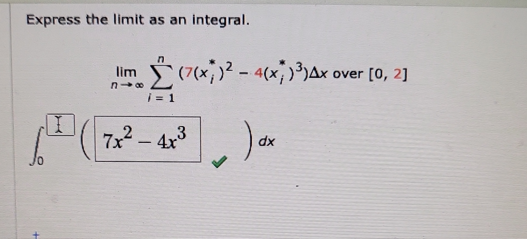 Solved Express the limit as an | Chegg.com