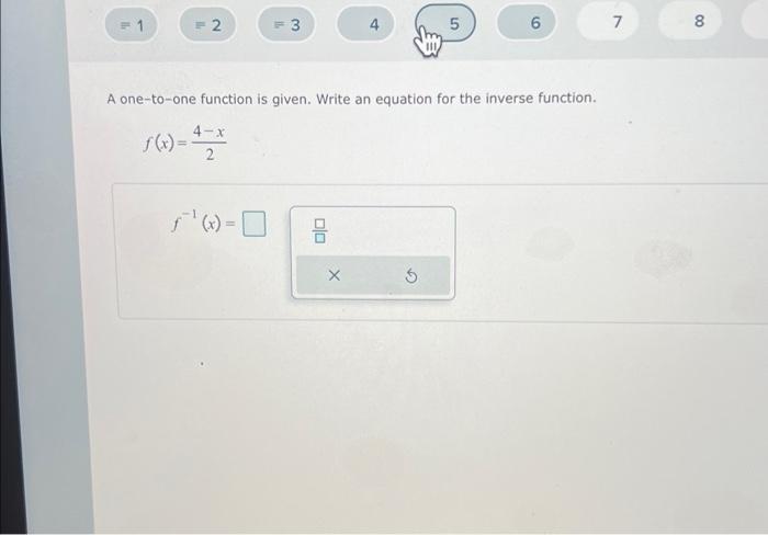 Solved A one-to-one function is given. Write an equation for | Chegg.com