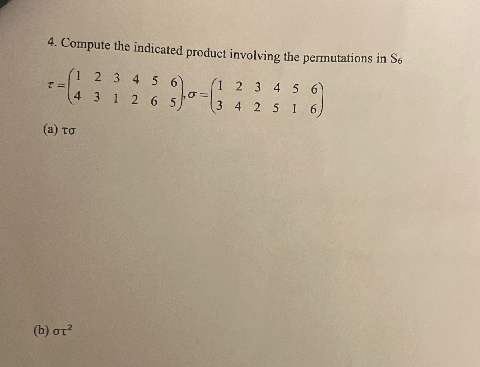 Solved Compute the indicated product involving the | Chegg.com