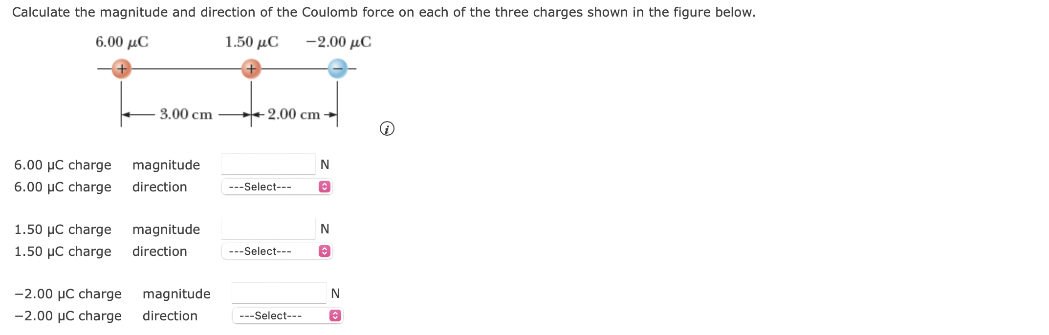 Solved Calculate the magnitude and direction of ﻿the Coulomb | Chegg.com