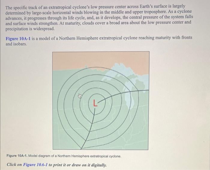 Solved The specific track of an extratropical cyclone's low | Chegg.com