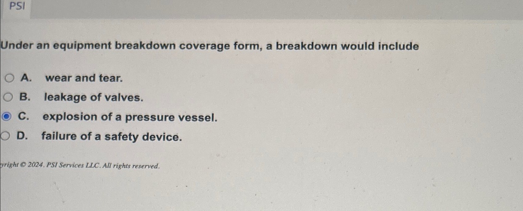Solved Under an equipment breakdown coverage form, a | Chegg.com