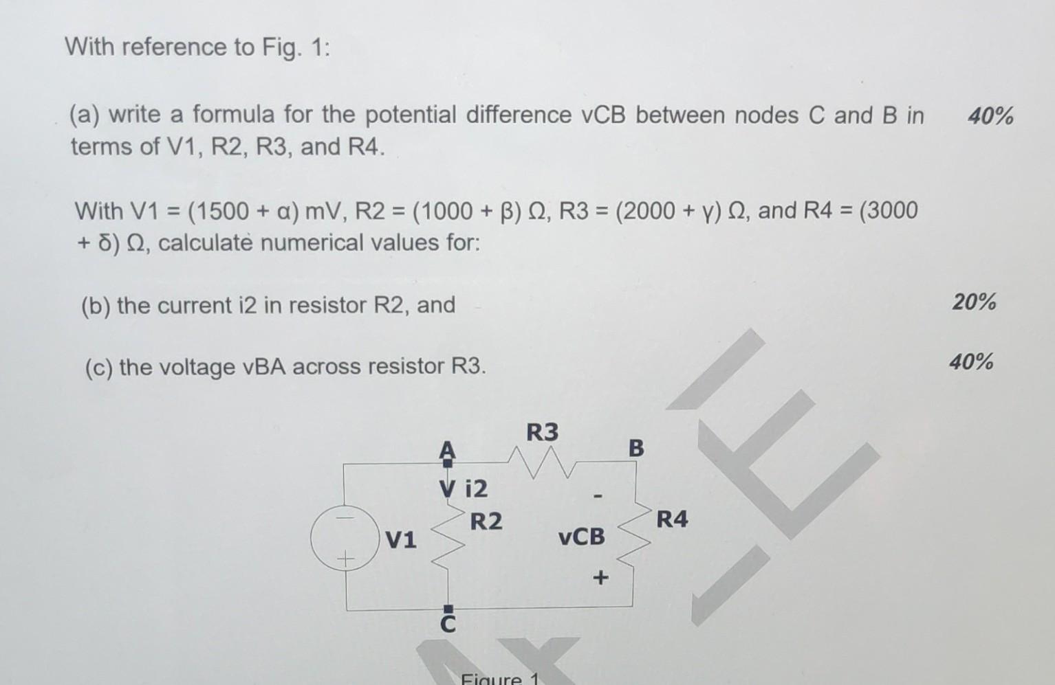 Solved With reference to Fig. 1: (a) write a formula for the | Chegg.com