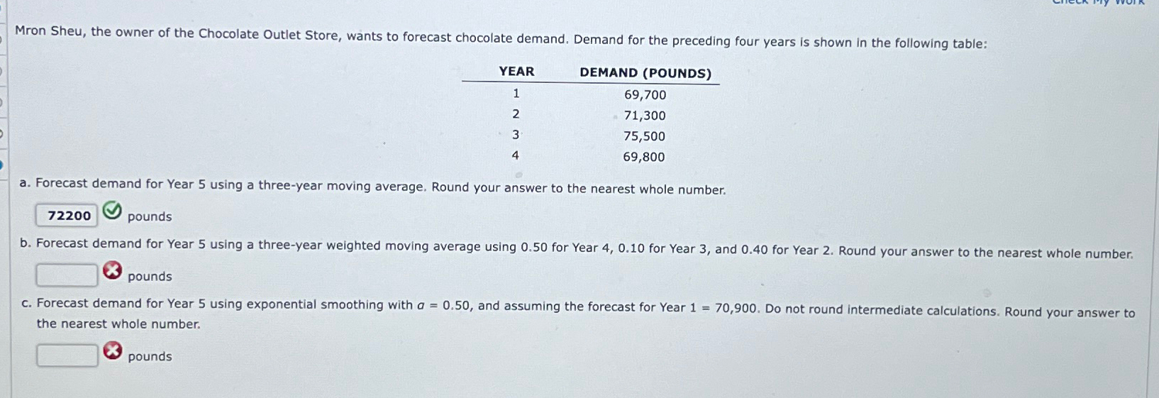 Solved Mron Sheu The Owner Of The Chocolate Outlet Store Chegg