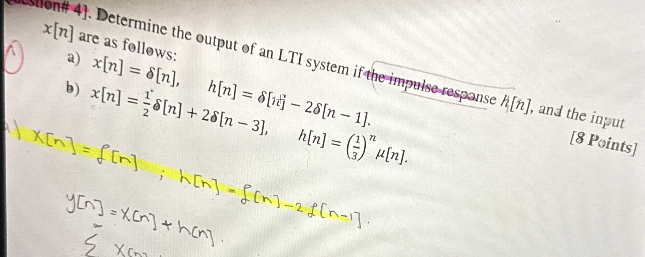 Solved x[n] ﻿are as fellows the output of an LTI system if | Chegg.com