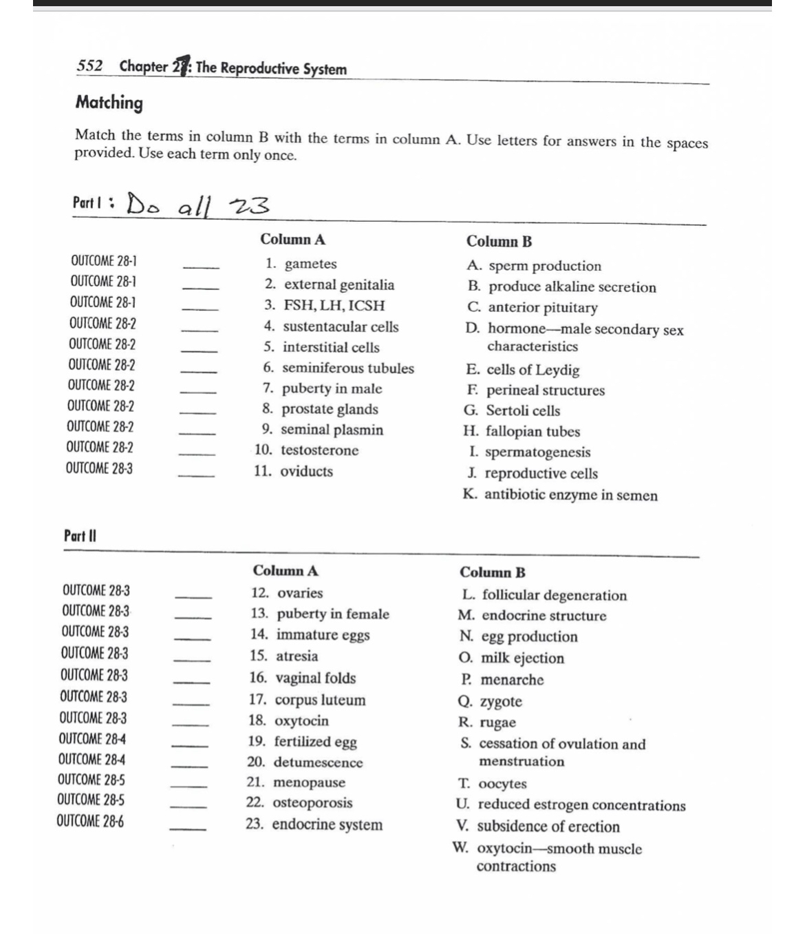 Solved Match the terms in column A with the correct term in | Chegg.com
