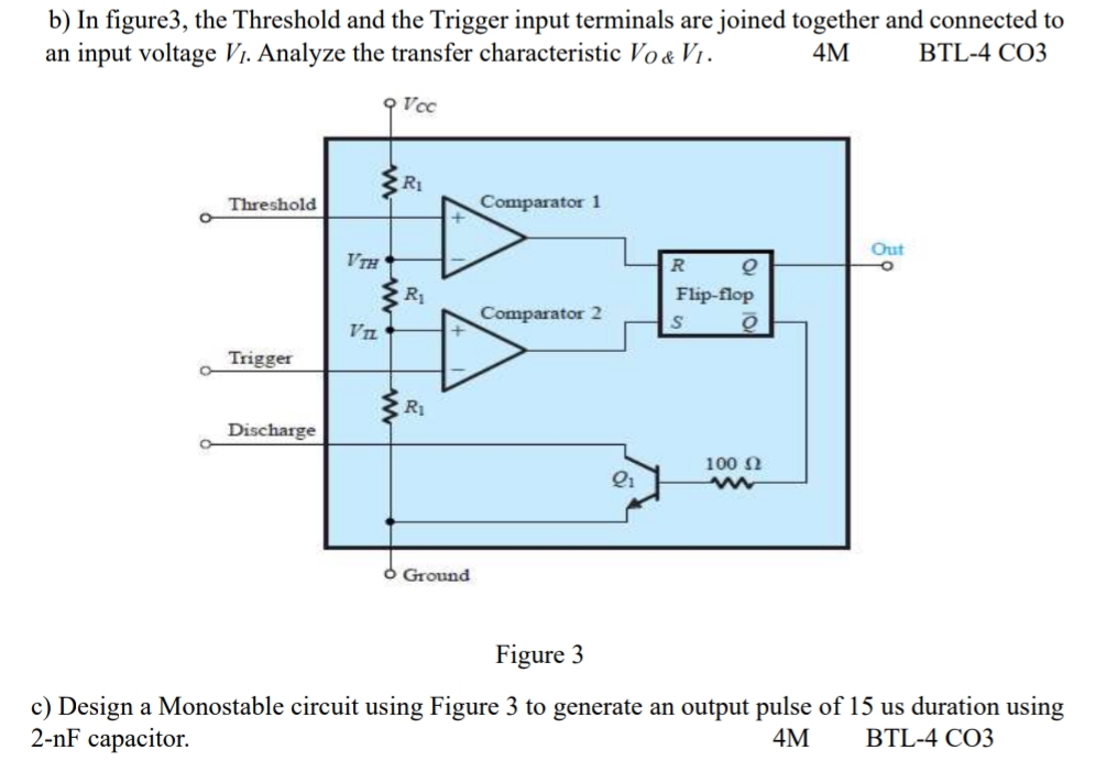 Solved b) ﻿In figure3, ﻿the Threshold and the Trigger input | Chegg.com