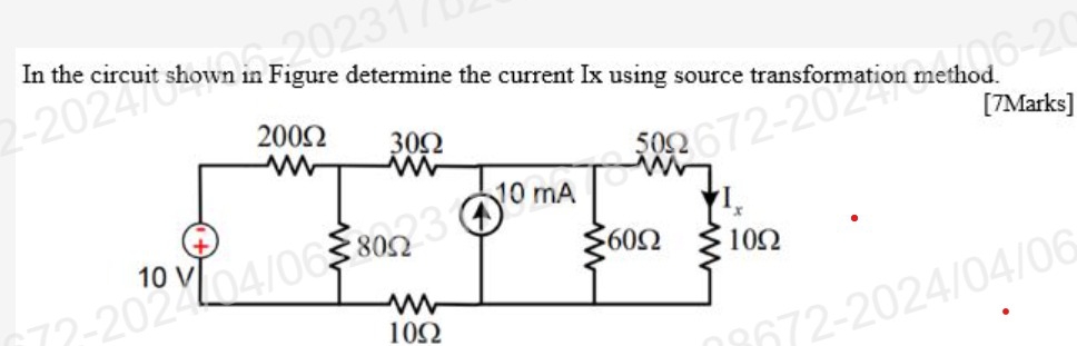 Solved In the circuit shown in Figure determine the current | Chegg.com