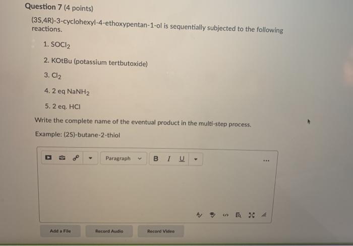 Solved Question 7 (4 points) | Chegg.com