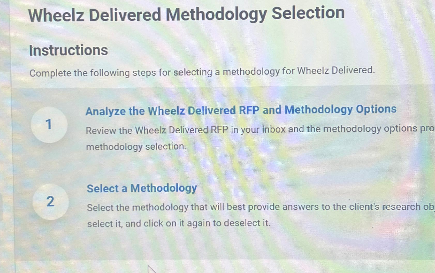 Solved Wheelz Delivered Methodology | Chegg.com