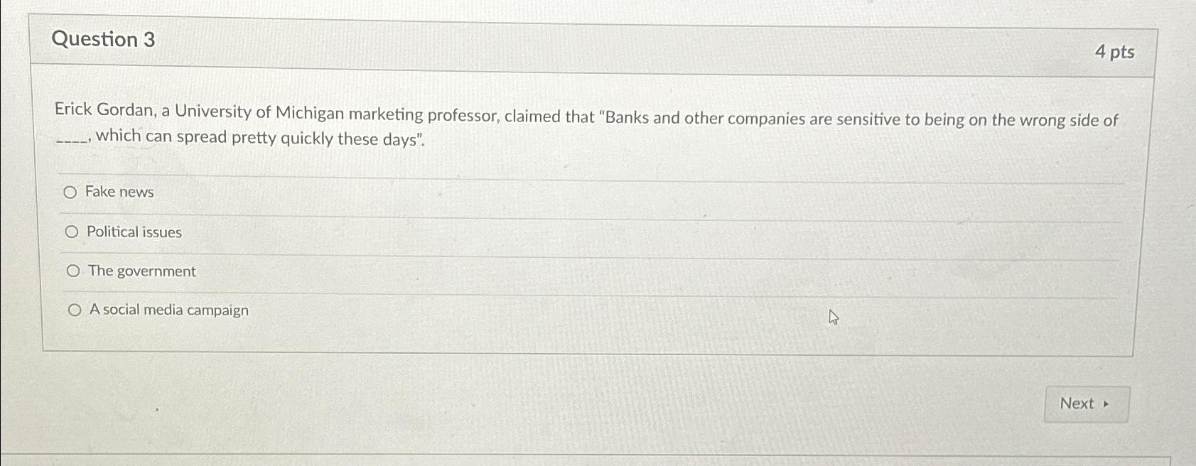 Solved Question 34 ﻿ptsErick Gordan, a University of | Chegg.com