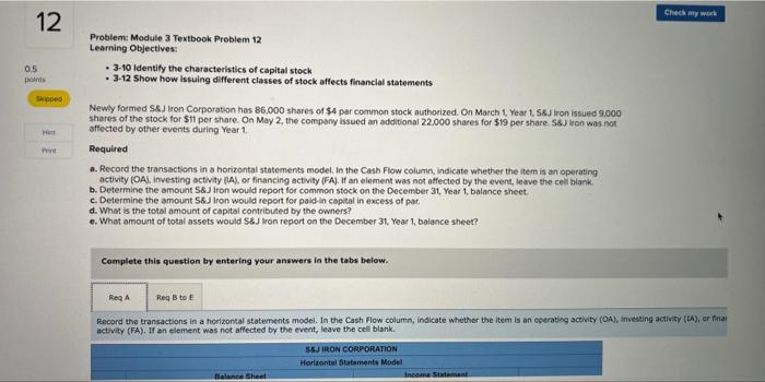 Solved Problem: Module 3 Textbook Problem 12 Learning | Chegg.com
