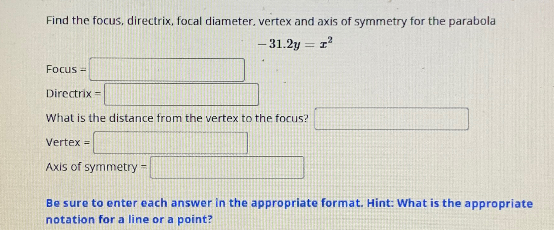 Solved Exercises 9.1-9.3Find the focus, directrix, focal | Chegg.com