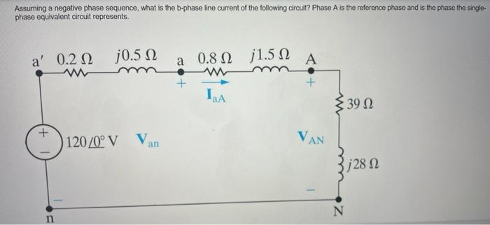 Solved Assuming a negative phase sequence, what is the | Chegg.com