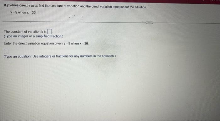 Solved If y varies directly as x, find the constant of | Chegg.com