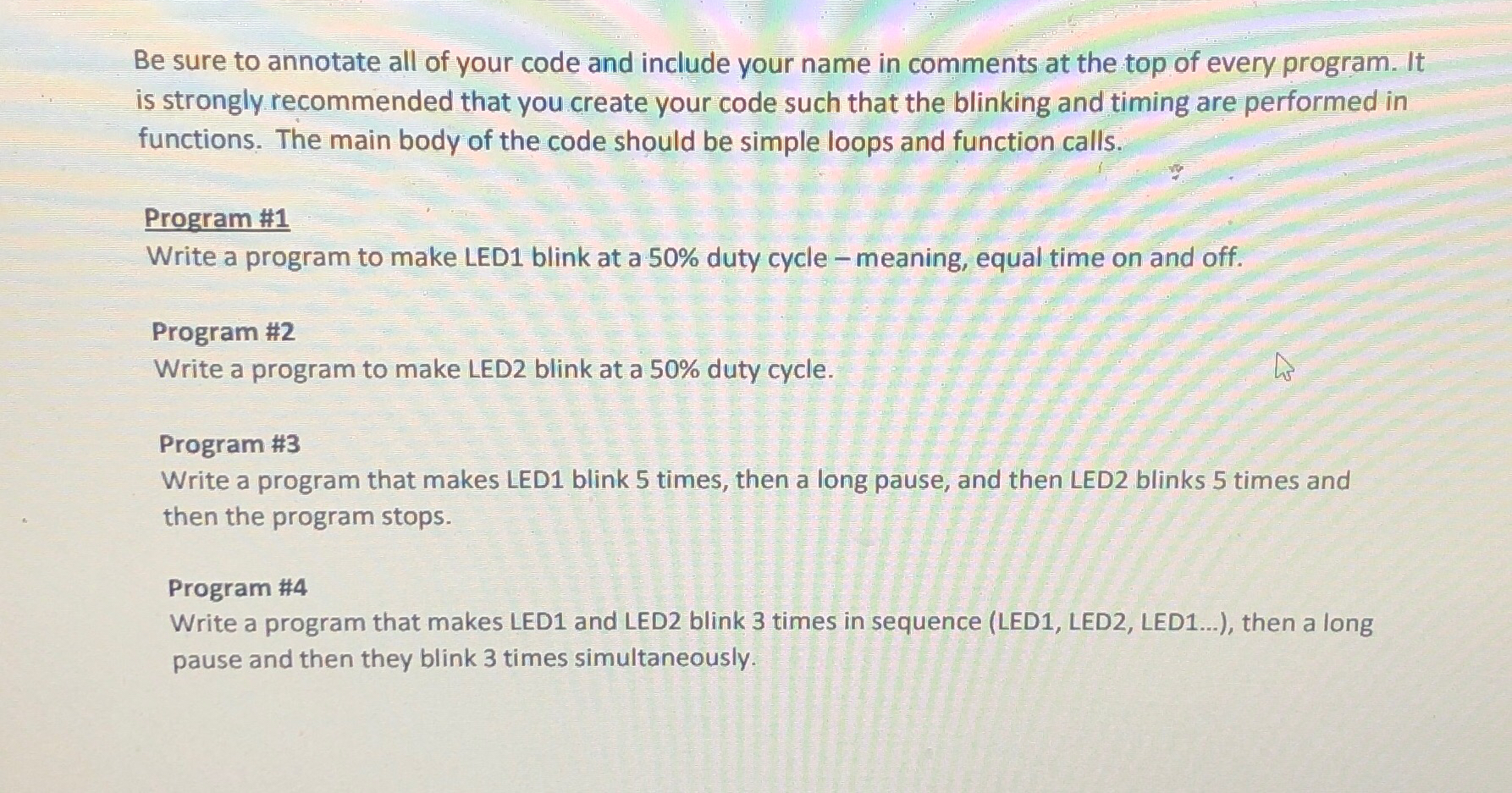Solved MSP430FR6989Be sure to annotate all of your code and | Chegg.com