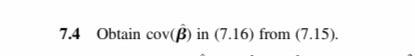 Solved exercise chapter 7 from book linear model in | Chegg.com