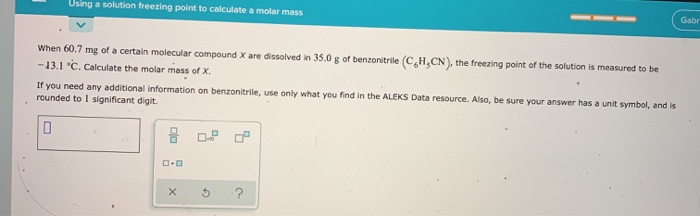 Solved Using a solution freezing point to calculate a molar | Chegg.com