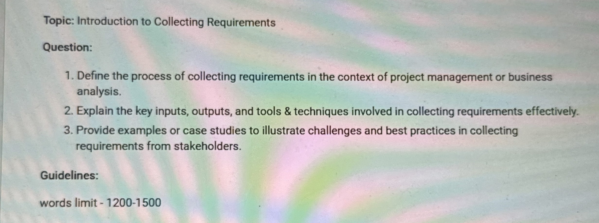 Solved Topic: Introduction to Collecting | Chegg.com