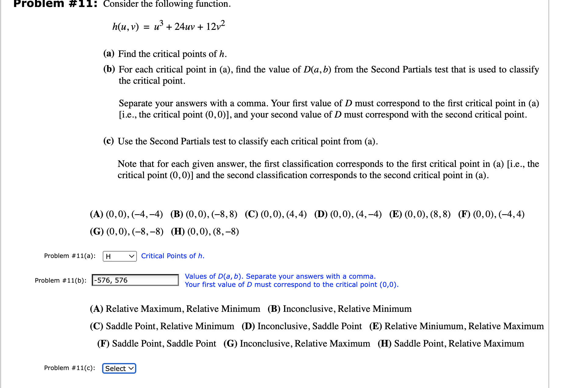 Solved Only need help with Question C. ﻿For Part C, ﻿options | Chegg.com