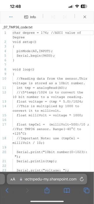 Solved 1. Based on the tmpCel variable, calculate and | Chegg.com