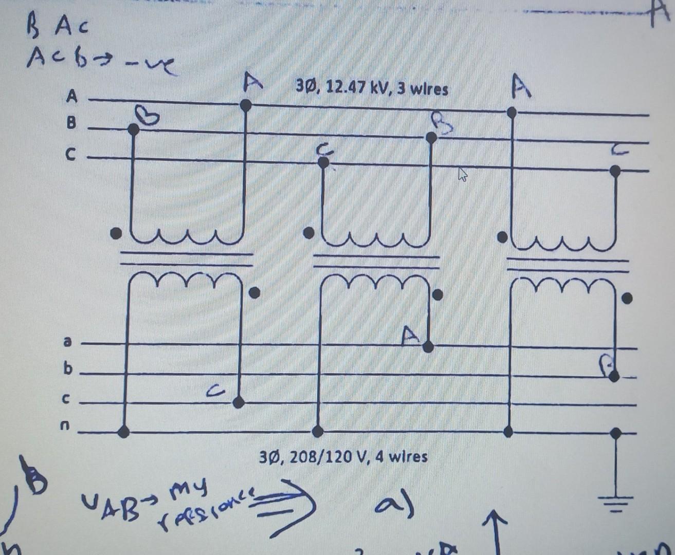 Solved Q7. A three phase bank of three 75-KVA single phase | Chegg.com