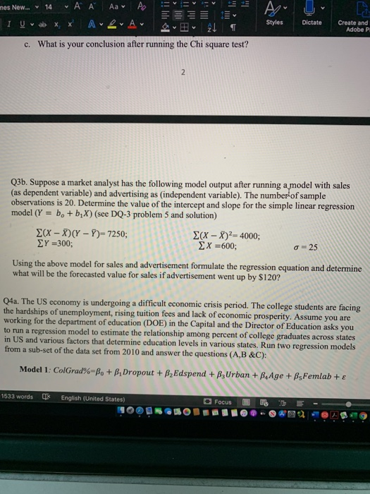 Solved Layout References Mailings Review View >> Tell me | Chegg.com