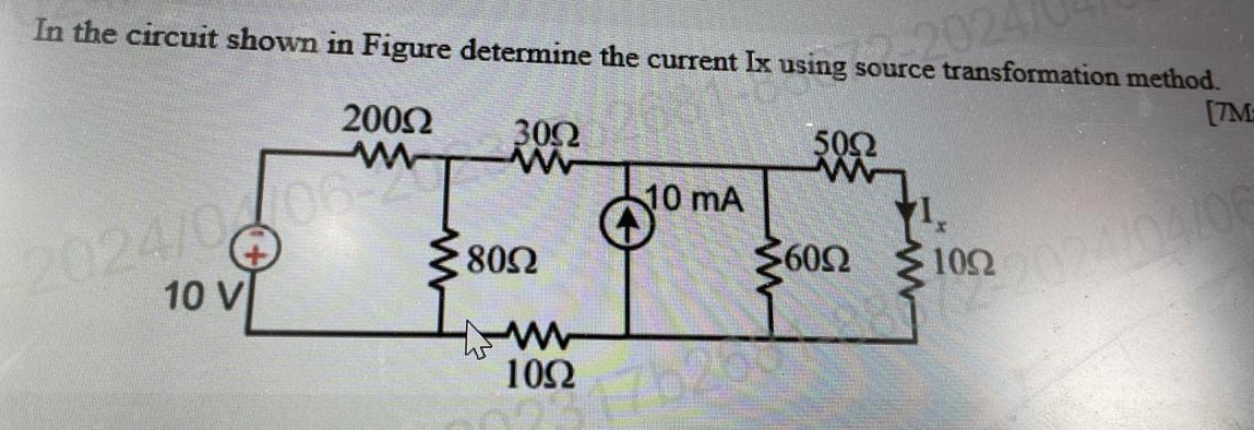 Solved In the circuit shown in Figure determine the current | Chegg.com