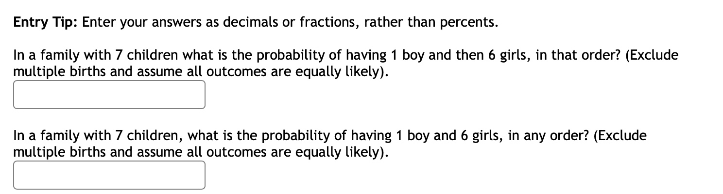 Solved Entry Tip: Enter your answers as decimals or | Chegg.com