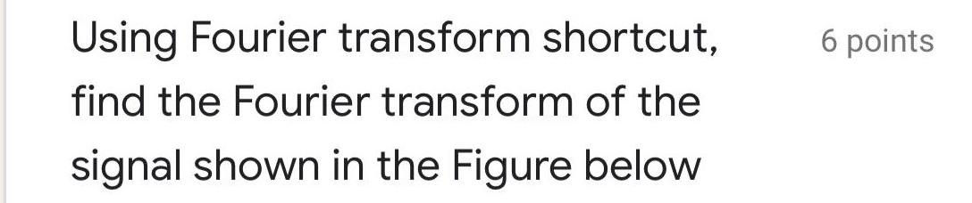 Solved 6 points Using Fourier transform shortcut, find the | Chegg.com