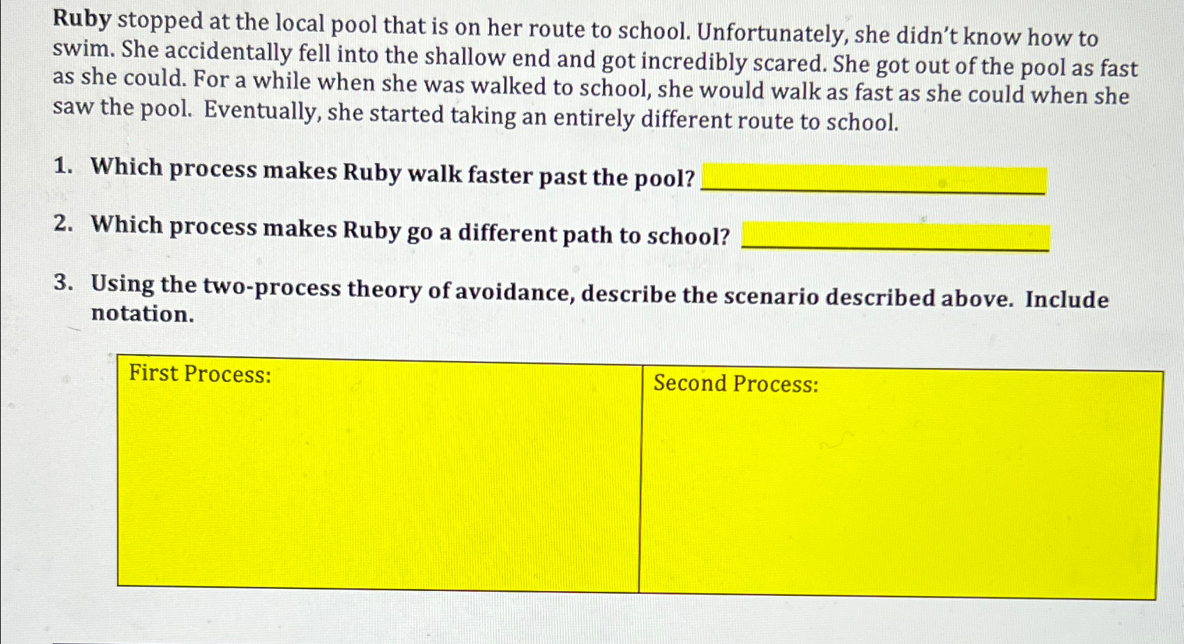 Solved Ruby stopped at the local pool that is on her route | Chegg.com