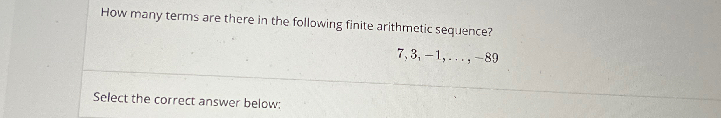 Solved How many terms are there in the following finite | Chegg.com