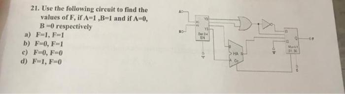 Solved 21. Use the following circuit to find the values of | Chegg.com
