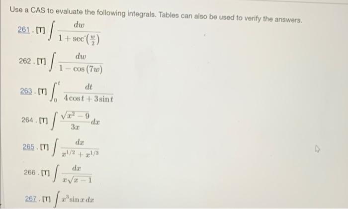 Solved Use a CAS to evaluate the following integrals. Tables | Chegg.com