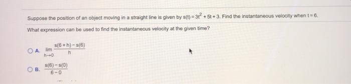 Solved Suppose The Position Of An Object Moving In A