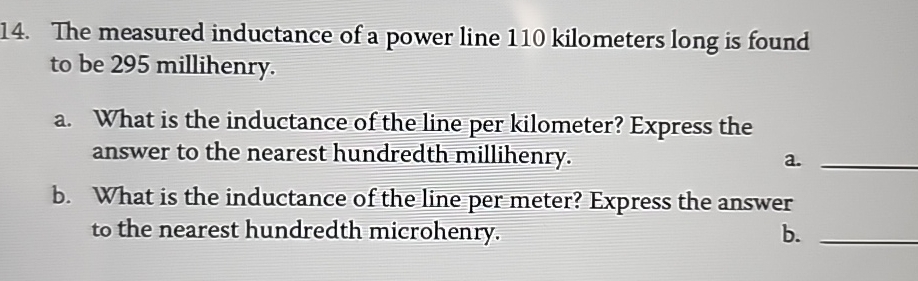 Solved The measured inductance of a power line 110 | Chegg.com