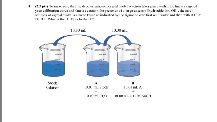 Solved 4. (2.5 pts) To make sure that the decolorization of | Chegg.com
