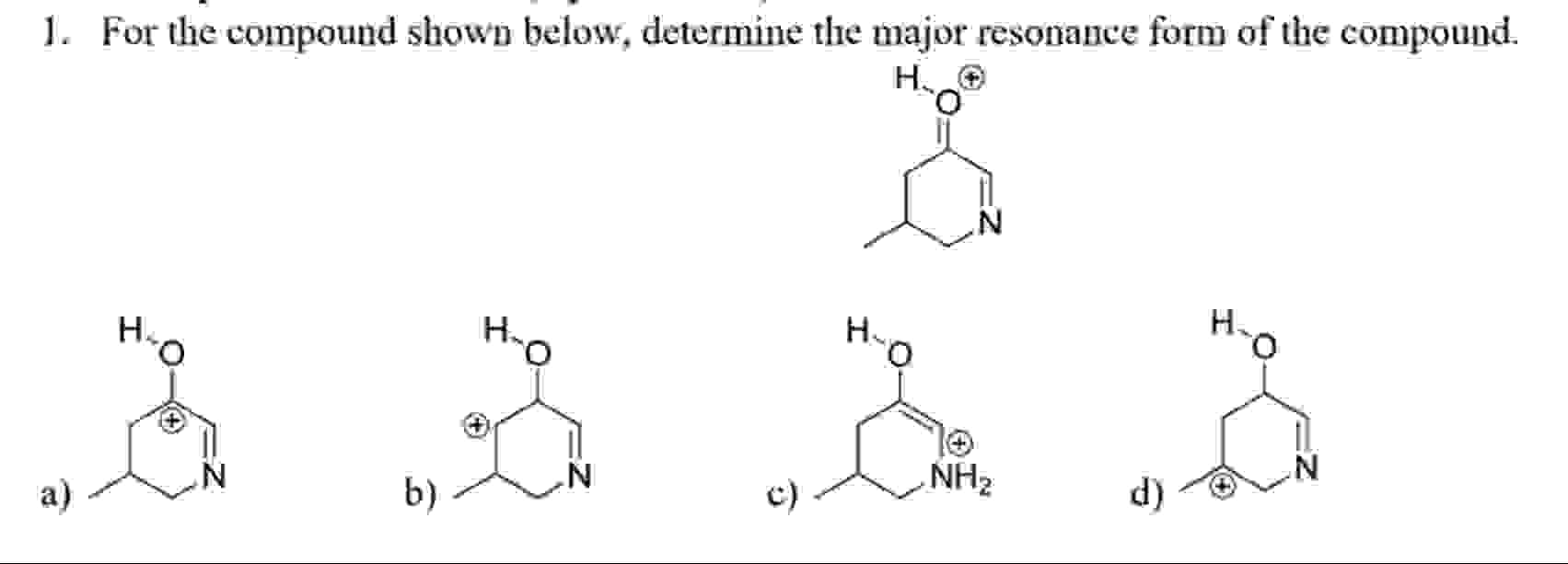 Solved For the compound shown below, determine the major | Chegg.com