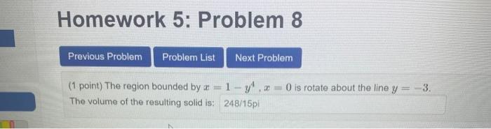 Solved Homework 5 Problem 8 Previous Problem Problem List