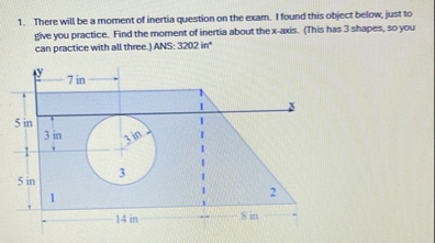 Solved There will be a moment of inertia question on the | Chegg.com