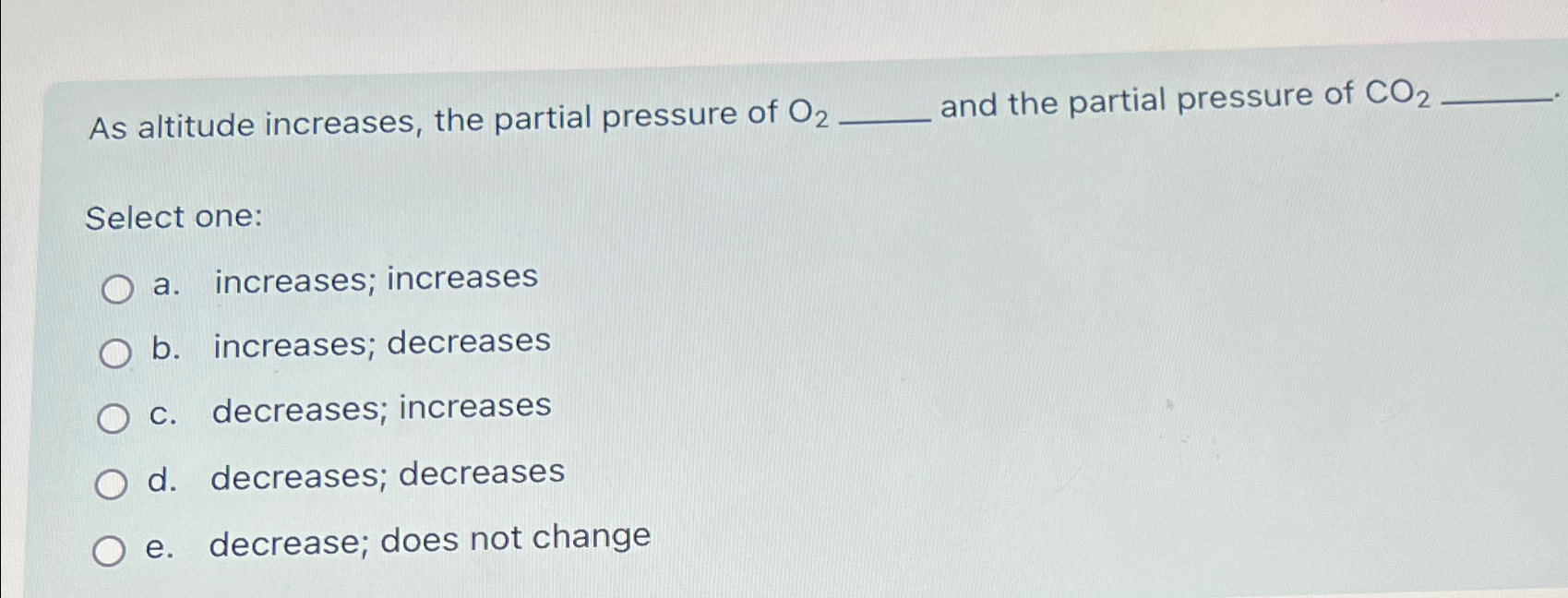 Solved As altitude increases, the partial pressure of O2, | Chegg.com